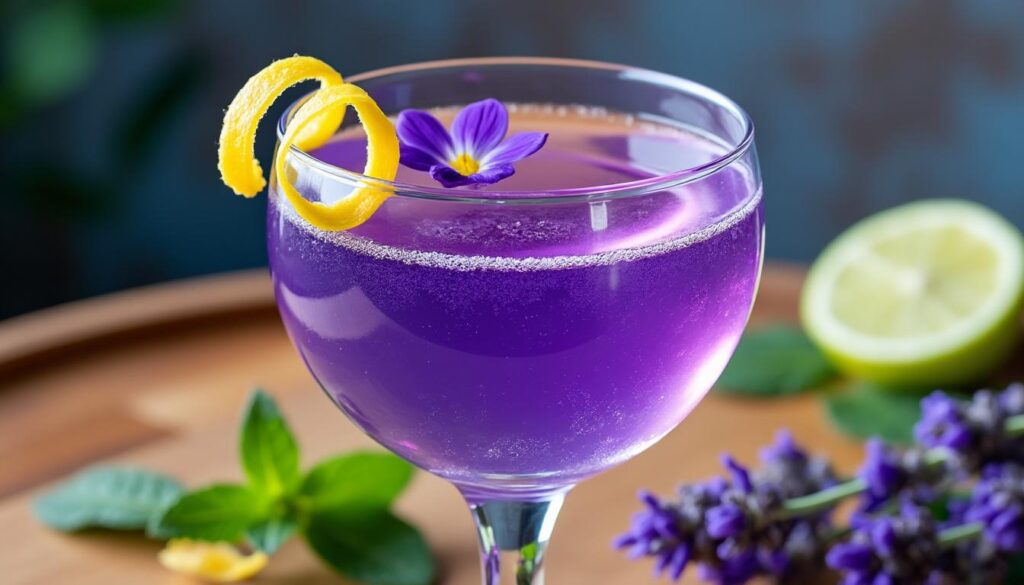 Cocktail violet : Élégance et fraîcheur à savourer
